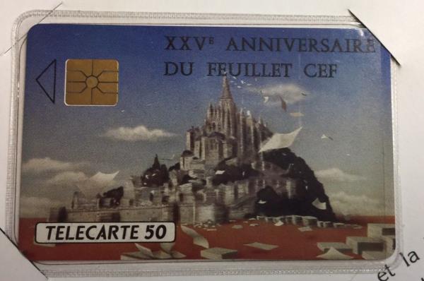 Encart Philatélique et Télécarte N01 25 eme anniversaire du Feuillet CEF